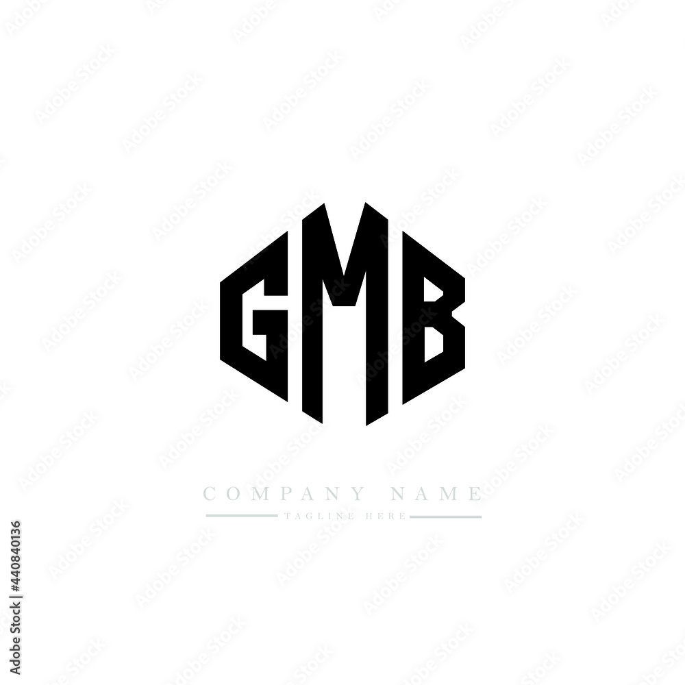 GMB letter logo design with polygon shape. GMB polygon logo monogram ...