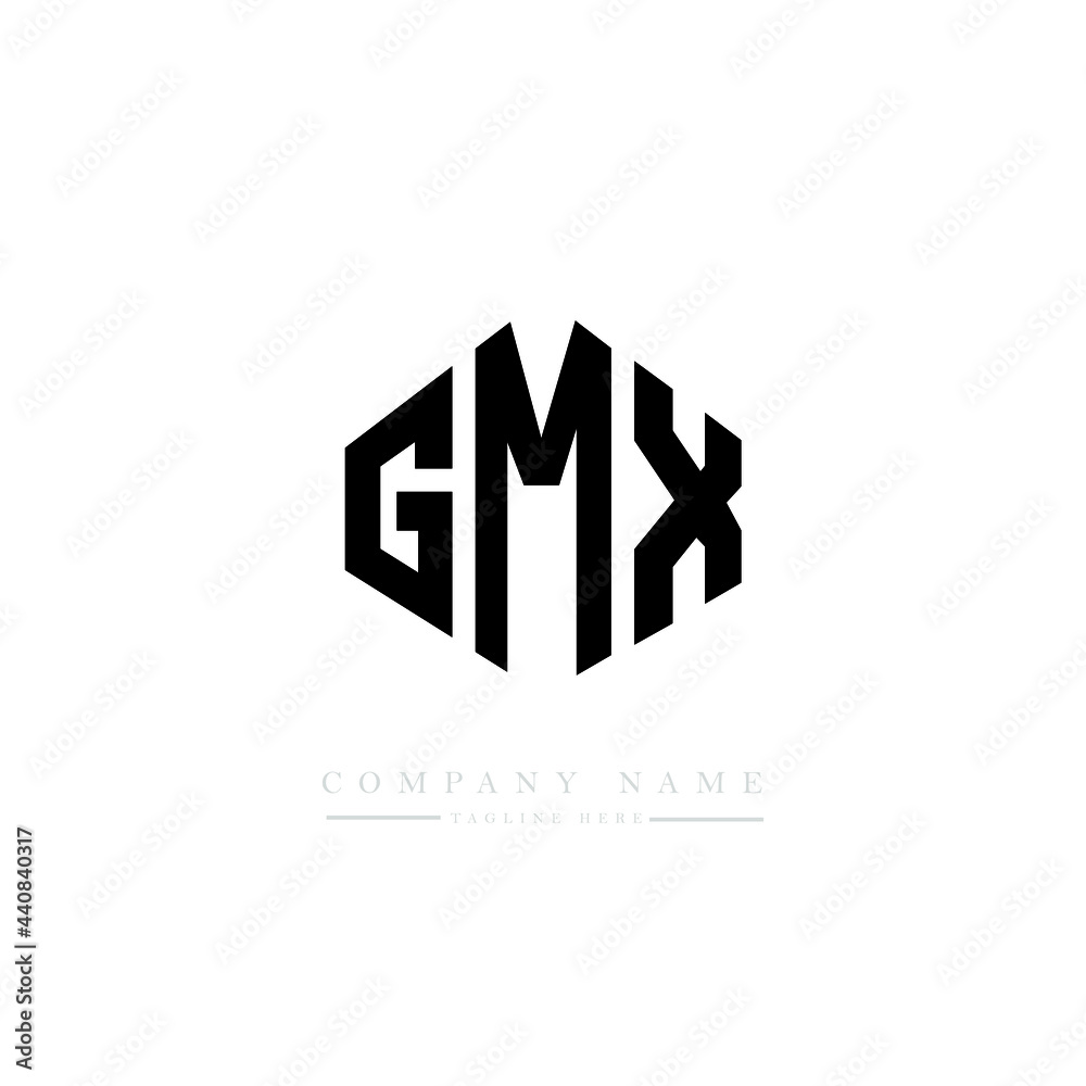 GMX letter logo design with polygon shape. GMX polygon logo monogram ...