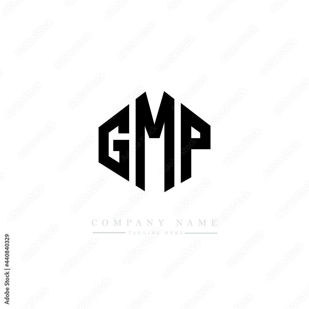 GMP letter logo design with polygon shape. GMP polygon logo monogram ...