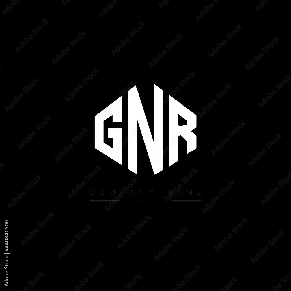 GNR letter logo design with polygon shape. GNR polygon logo monogram ...