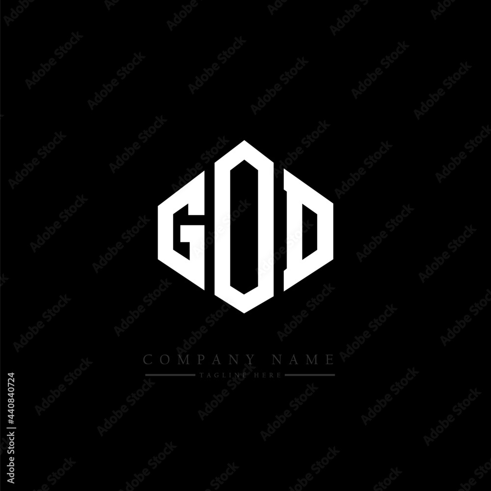 GOD letter logo design with polygon shape. GOD polygon logo monogram ...