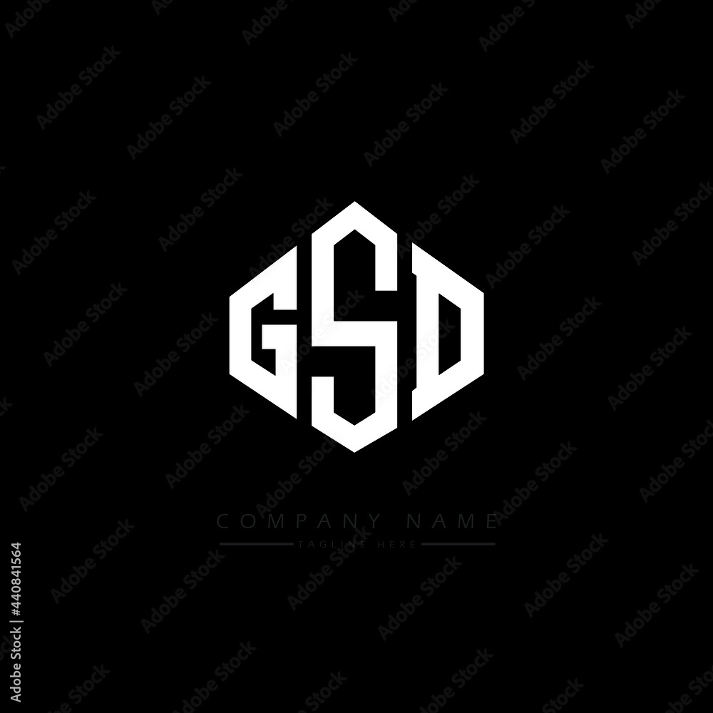 GSD letter logo design with polygon shape. GSD polygon logo monogram ...