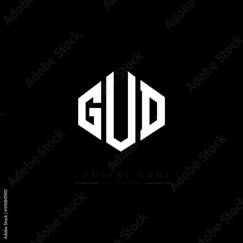 GUD letter logo design with polygon shape. GUD polygon logo monogram ...