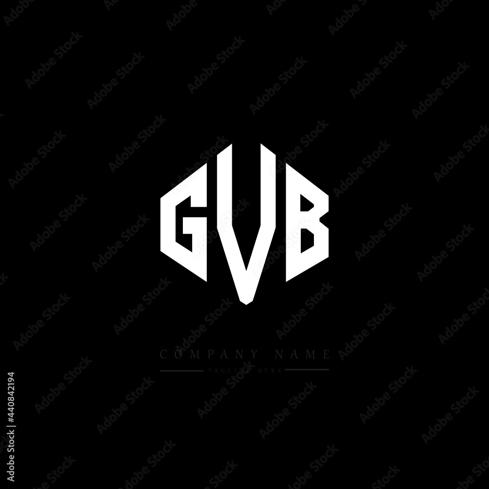 GVB letter logo design with polygon shape. GVB polygon logo monogram ...