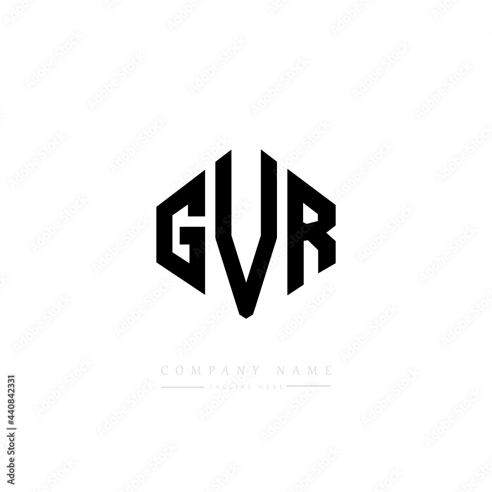 GVR letter logo design with polygon shape. GVR polygon logo monogram ...
