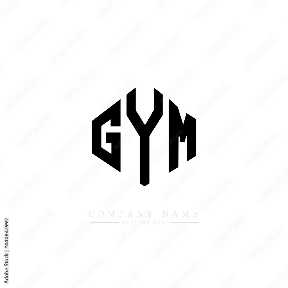 GYM letter logo design with polygon shape. GYM polygon logo monogram ...