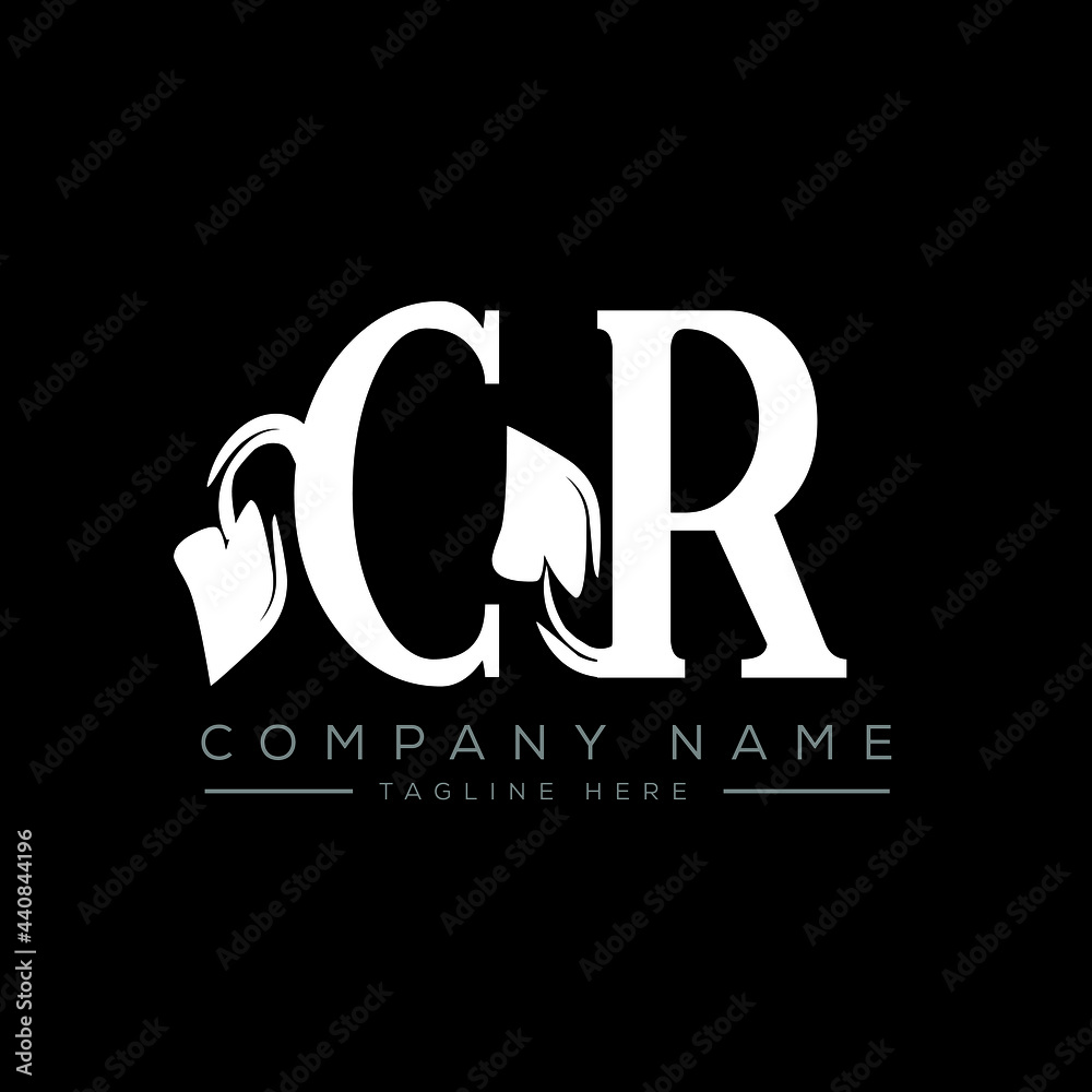 CR letter logo design. CR letter with leaf shape. CR Creative two ...