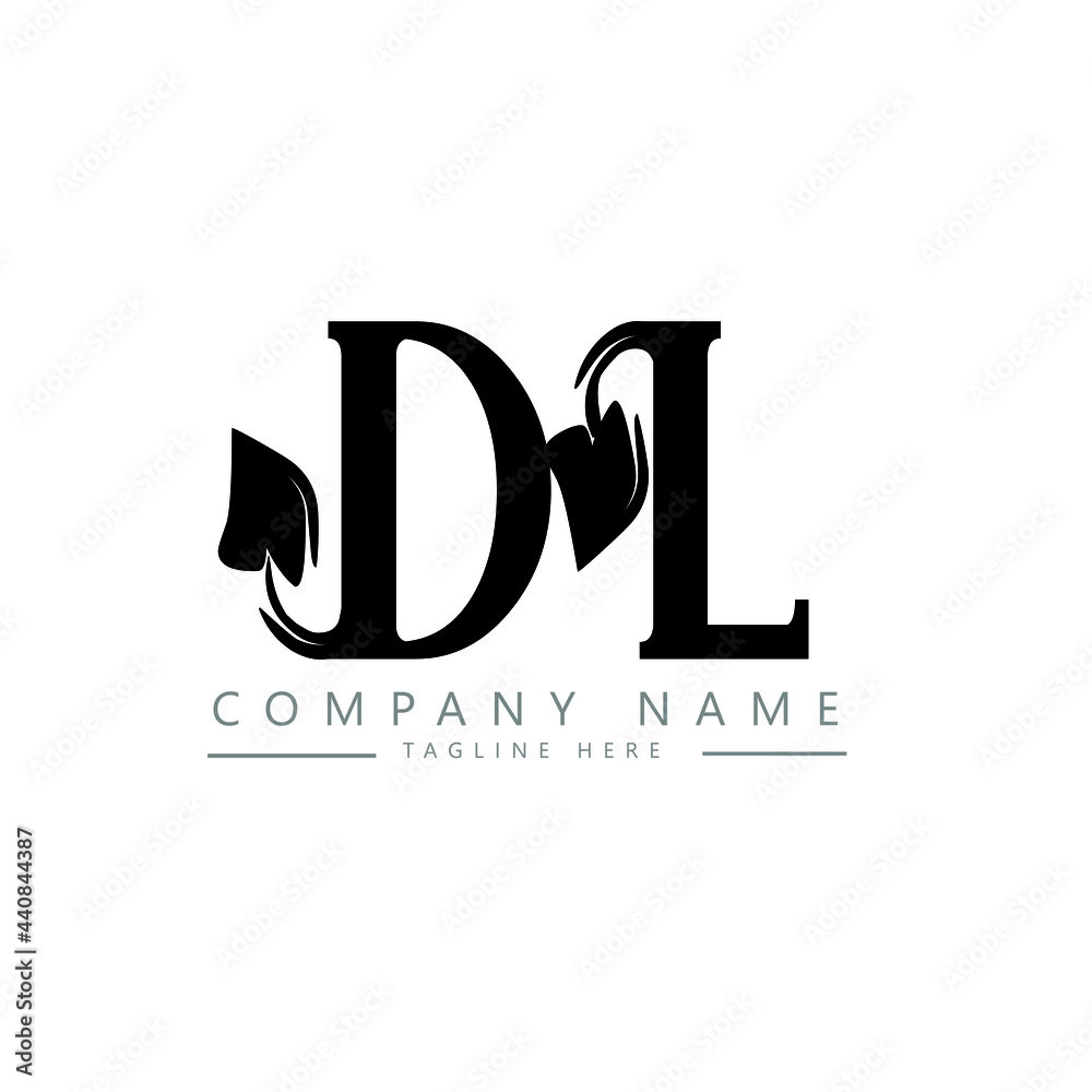 DL letter logo design. DL letter with leaf shape. DL Creative two ...