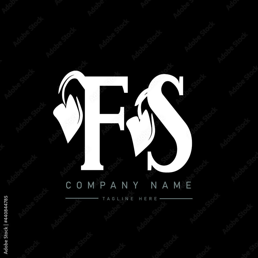 FS letter logo design. FS letter with leaf shape. FS Creative two ...