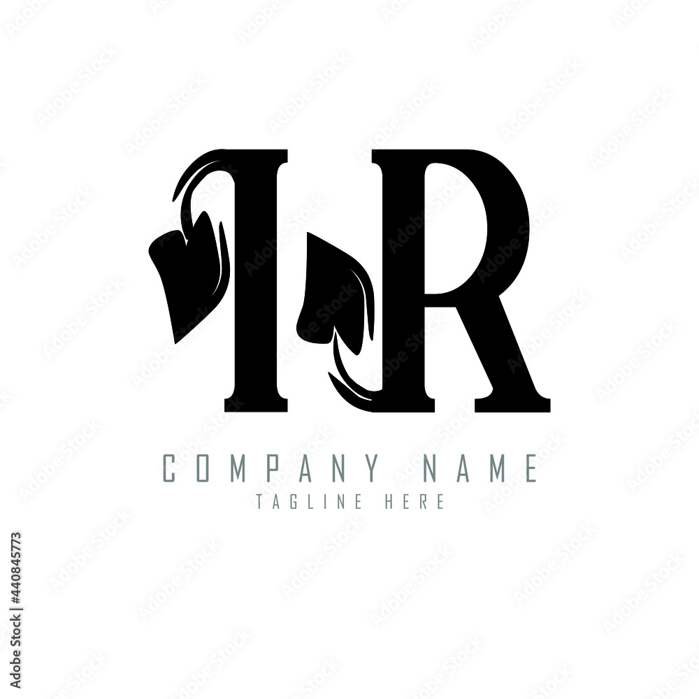 IR letter logo design. IR letter with leaf shape. IR Creative two ...