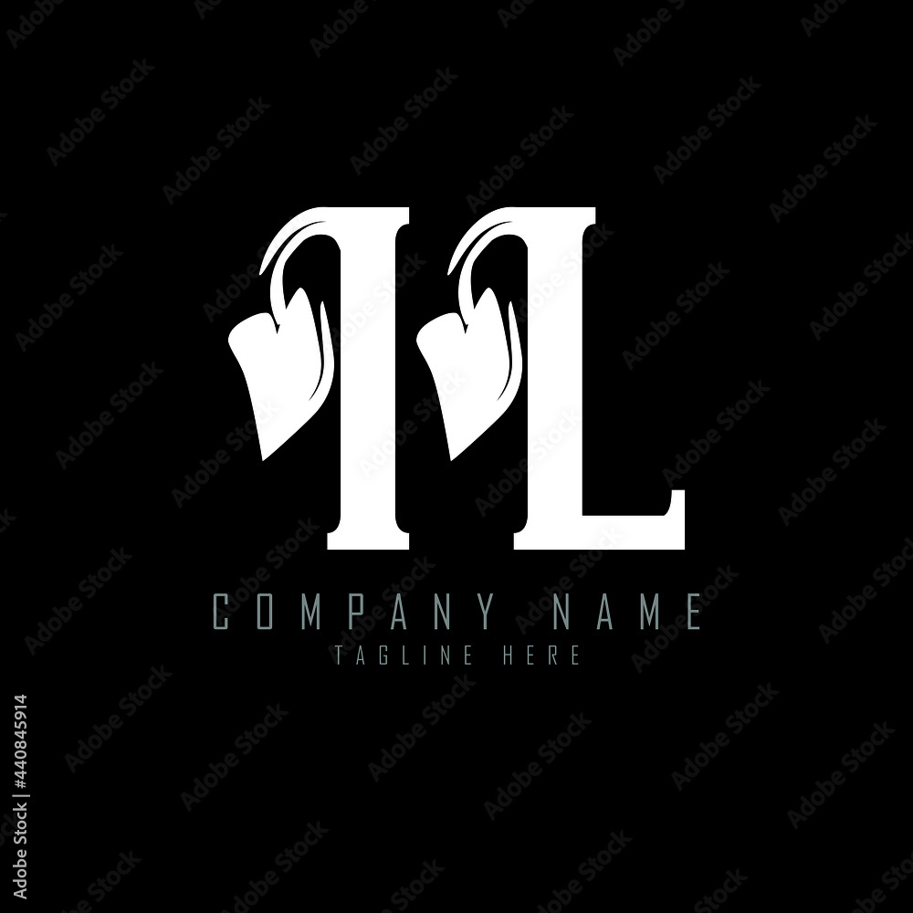 IL letter logo design. IL letter with leaf shape. IL Creative two ...