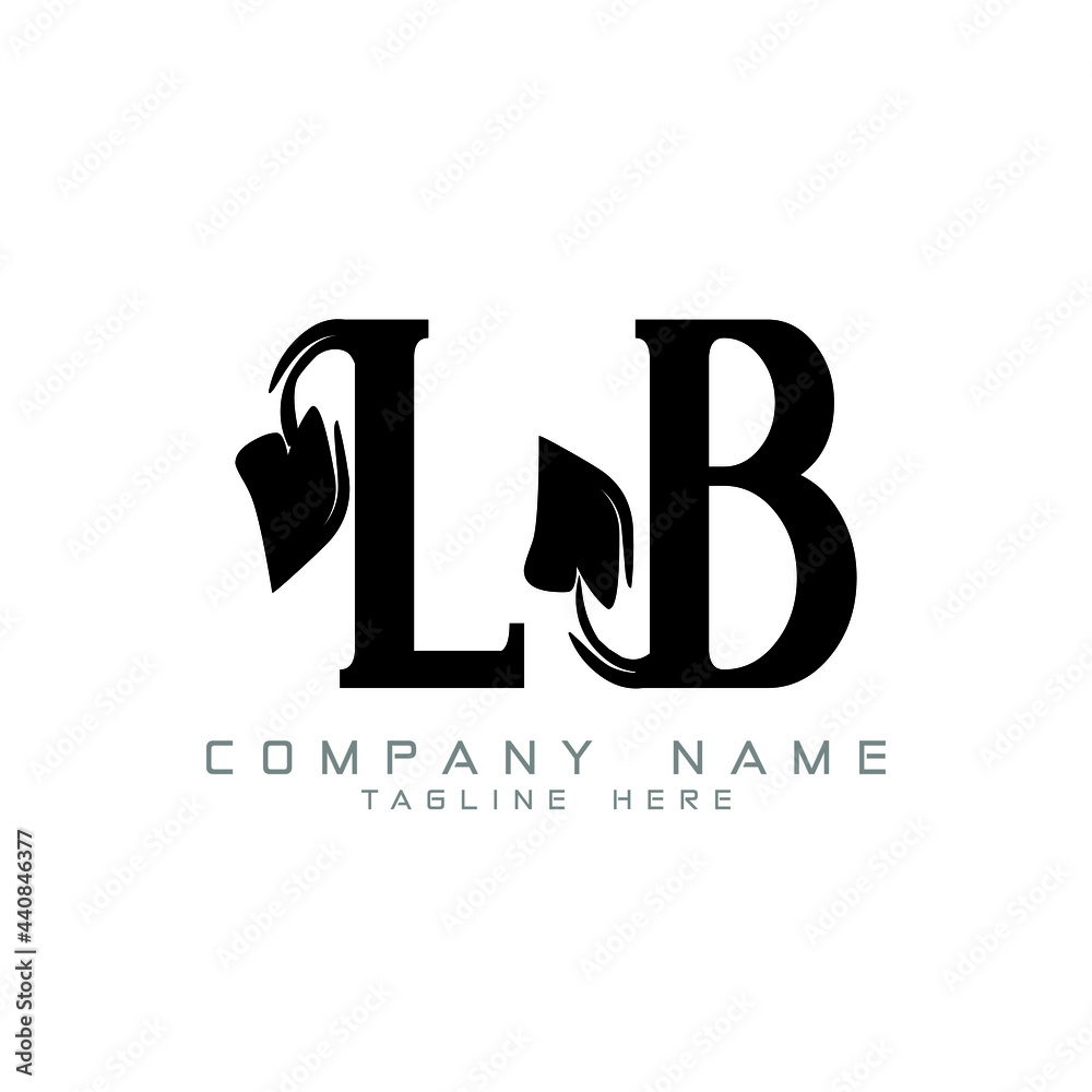 LB letter logo design. LB letter with leaf shape. LB Creative two ...