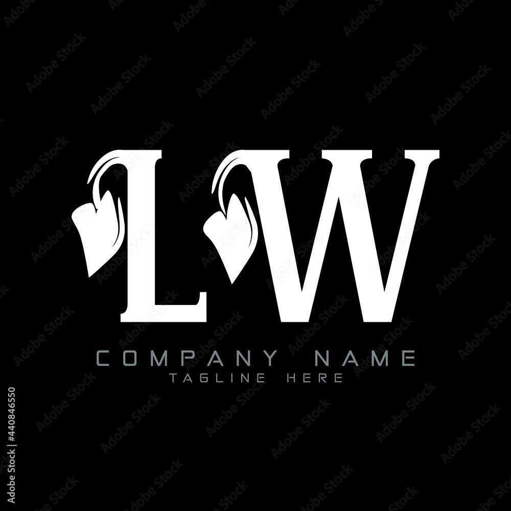 LW letter logo design. LW letter with leaf shape. LW Creative two ...