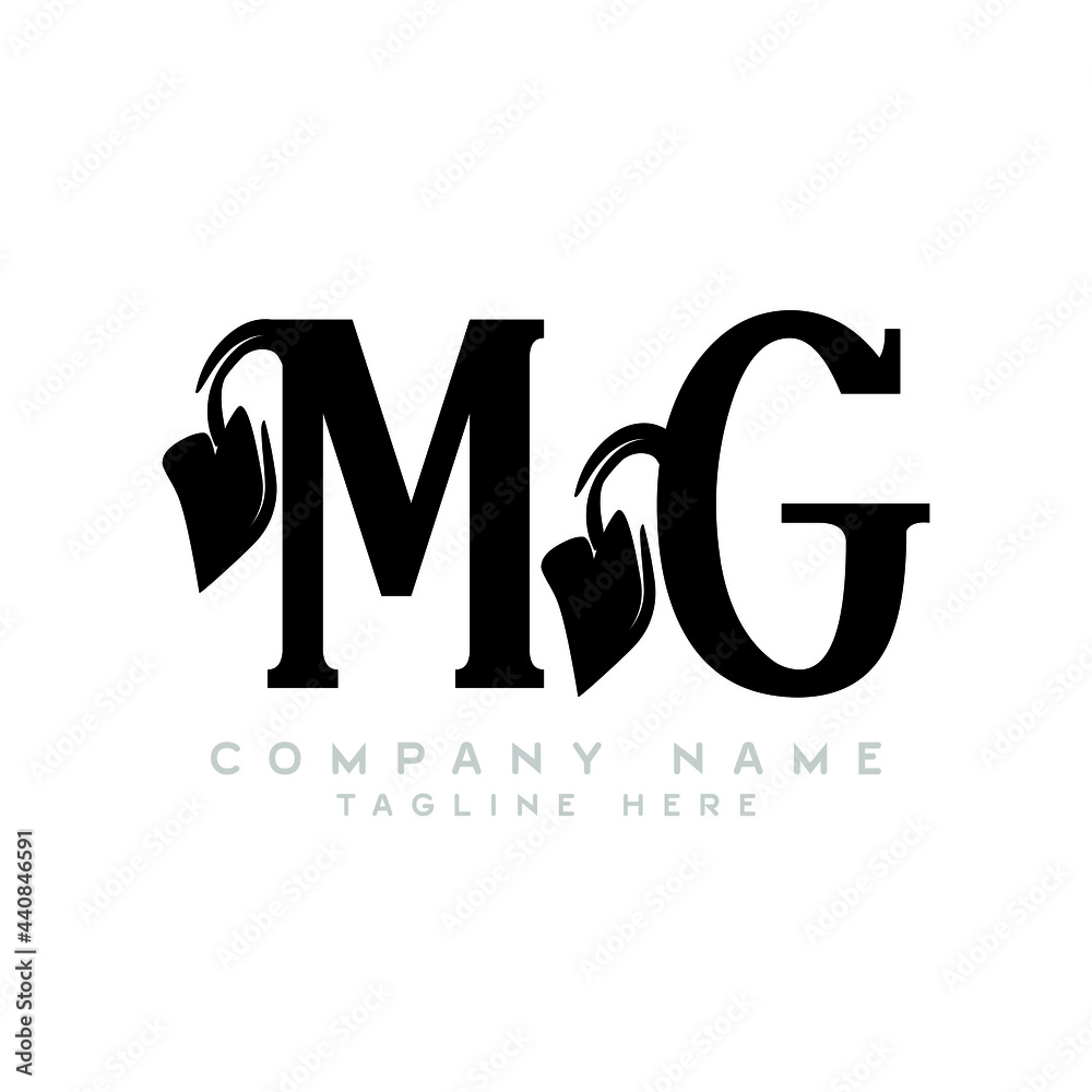 MG letter logo design. MG letter with leaf shape. MG Creative two ...