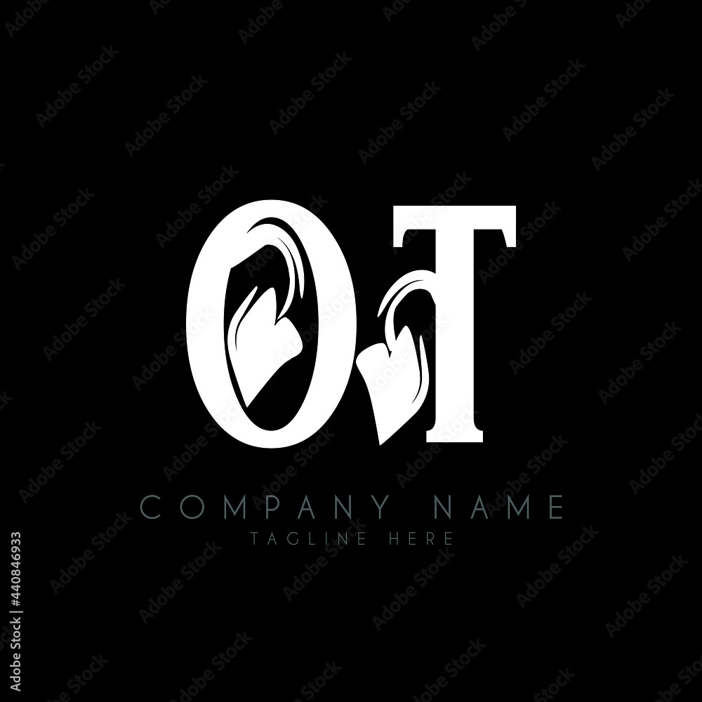 OT letter logo design. OT letter with leaf shape. OT Creative two ...