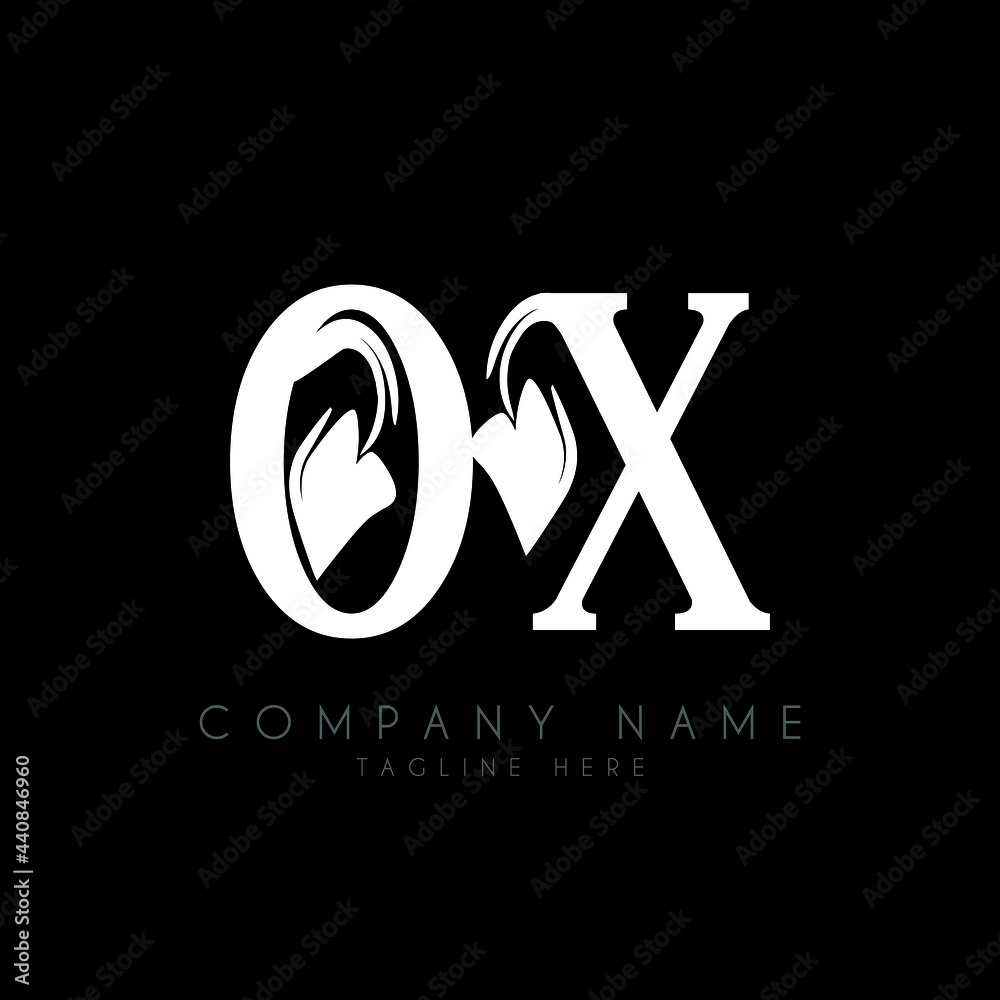 OX letter logo design. OX letter with leaf shape. OX Creative two ...