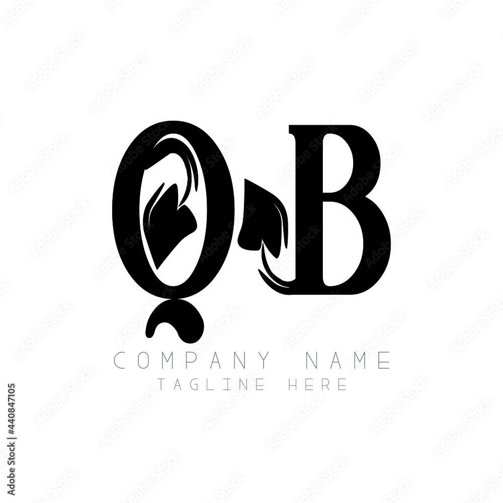 QB letter logo design. QB letter with leaf shape. QB Creative two ...