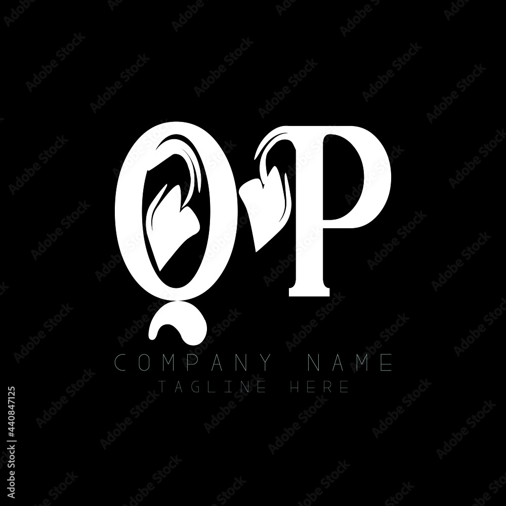 Vecteur Stock QP letter logo design. QP letter with leaf shape. QP ...