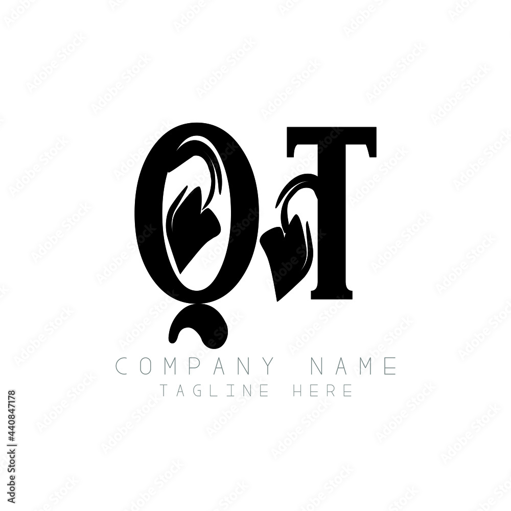 QT letter logo design. QT letter with leaf shape. QT Creative two ... QT letter logo design. QT letter with leaf shape. QT Creative two ...
