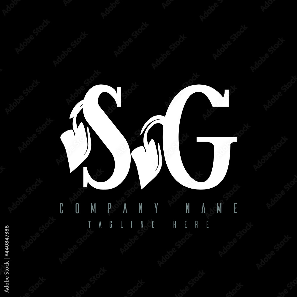 SG letter logo design. SG letter with leaf shape. SG Creative two ...