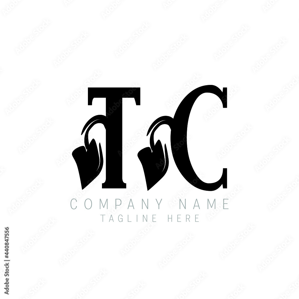 TC letter logo design. TC letter with leaf shape. TC Creative two ...