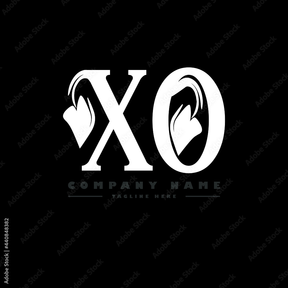 XO letter logo design. XO letter with leaf shape. XO Creative two ...