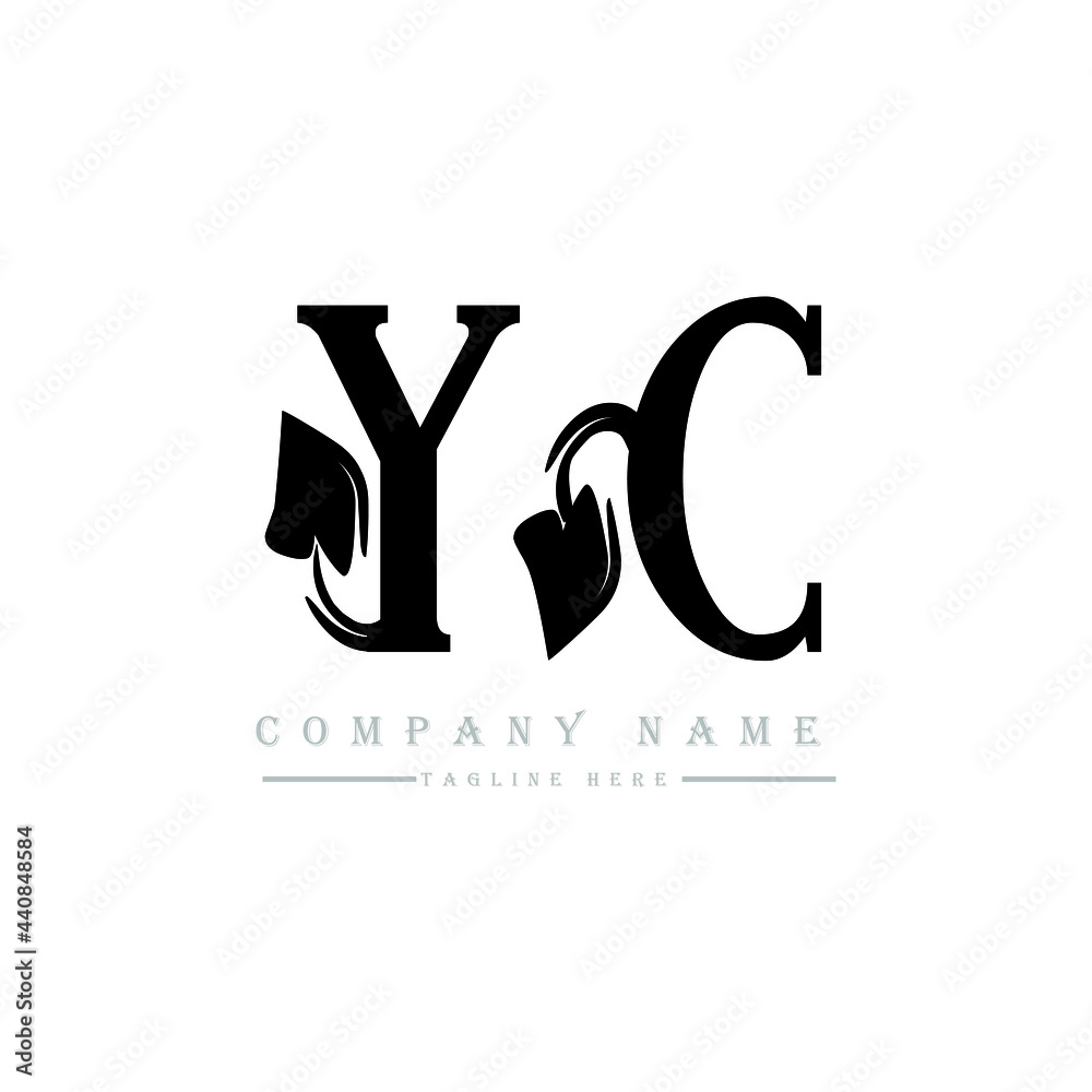 Vetor de YC letter logo design. YC letter with leaf shape. YC Creative ... Vetor de YC letter logo design. YC letter with leaf shape. YC Creative ...