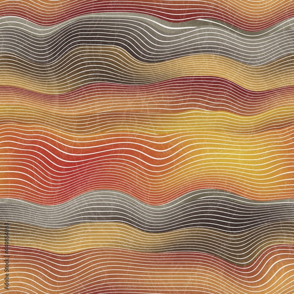 Seamless natural landscape hill pattern for print. Horizontal line ...