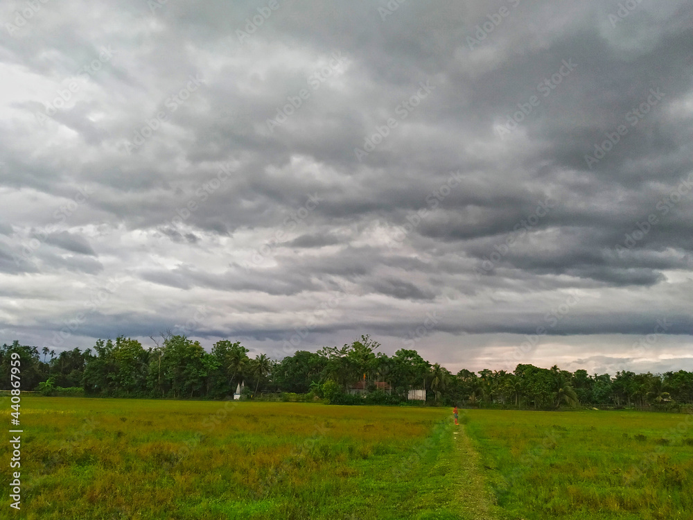 Cloudy Sky with beautiful landscape Stock Photo | Adobe Stock