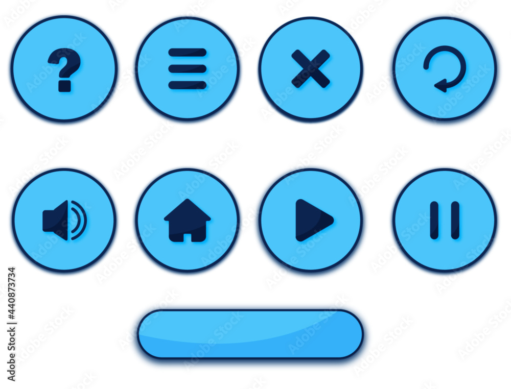 íconos azules Stock Vector | Adobe Stock