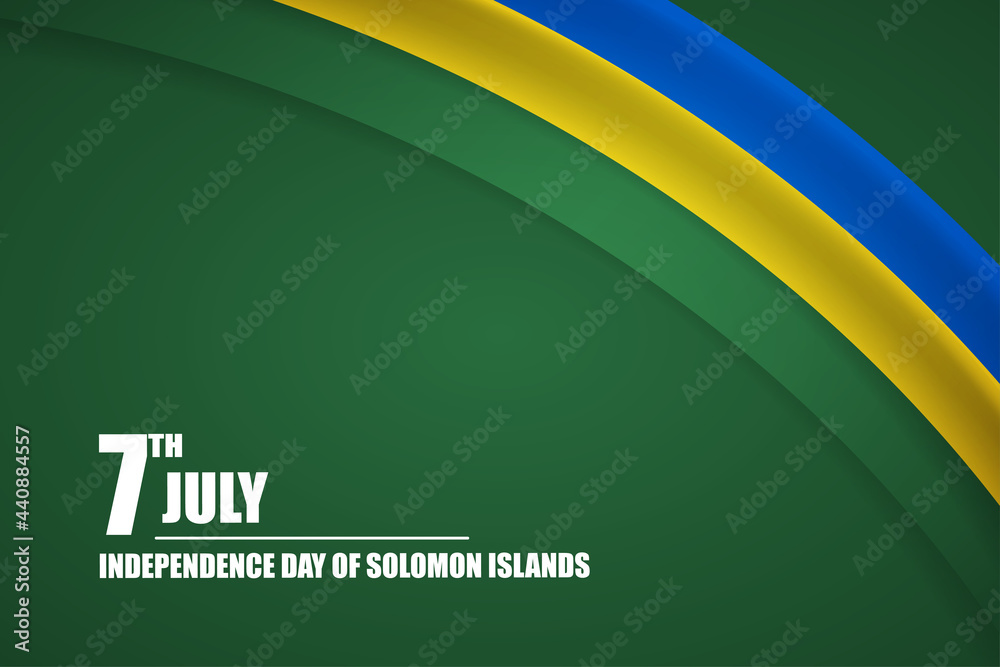 Happy independence day of Solomon Islands country with tricolor curve ...