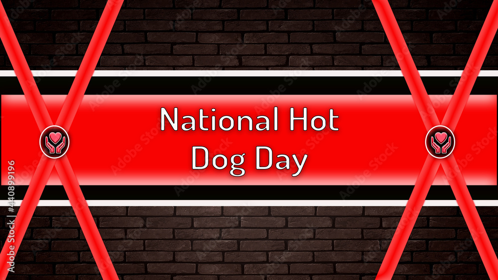 July month special day. National Hot Dog Day, Neon Text Effect on ...