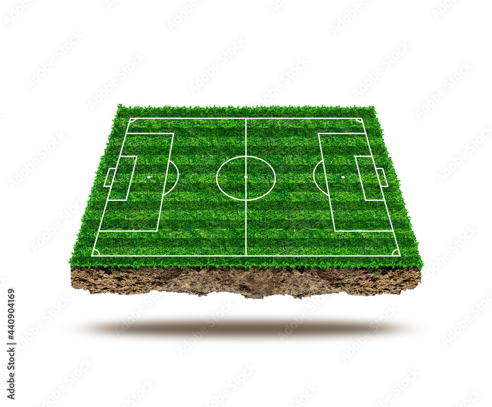 Soccer field area and isolate on background. Green grass of soccer ...