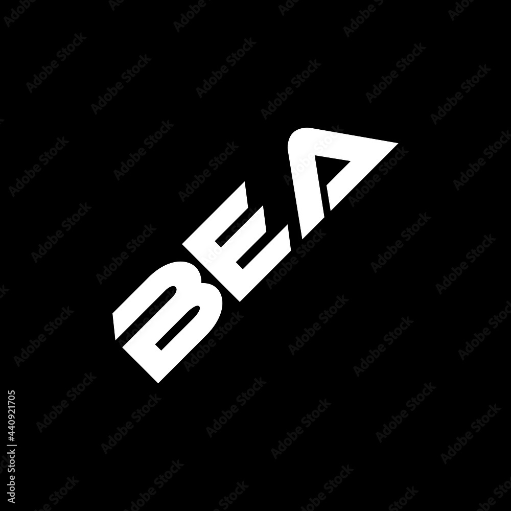 Vecteur Stock BEA letter logo design with black background in ...