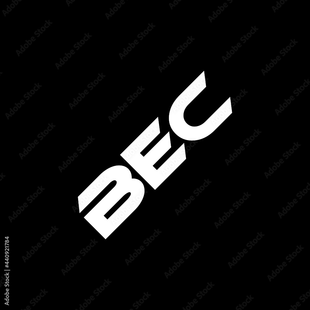 BEC letter logo design with black background in illustrator, vector ...