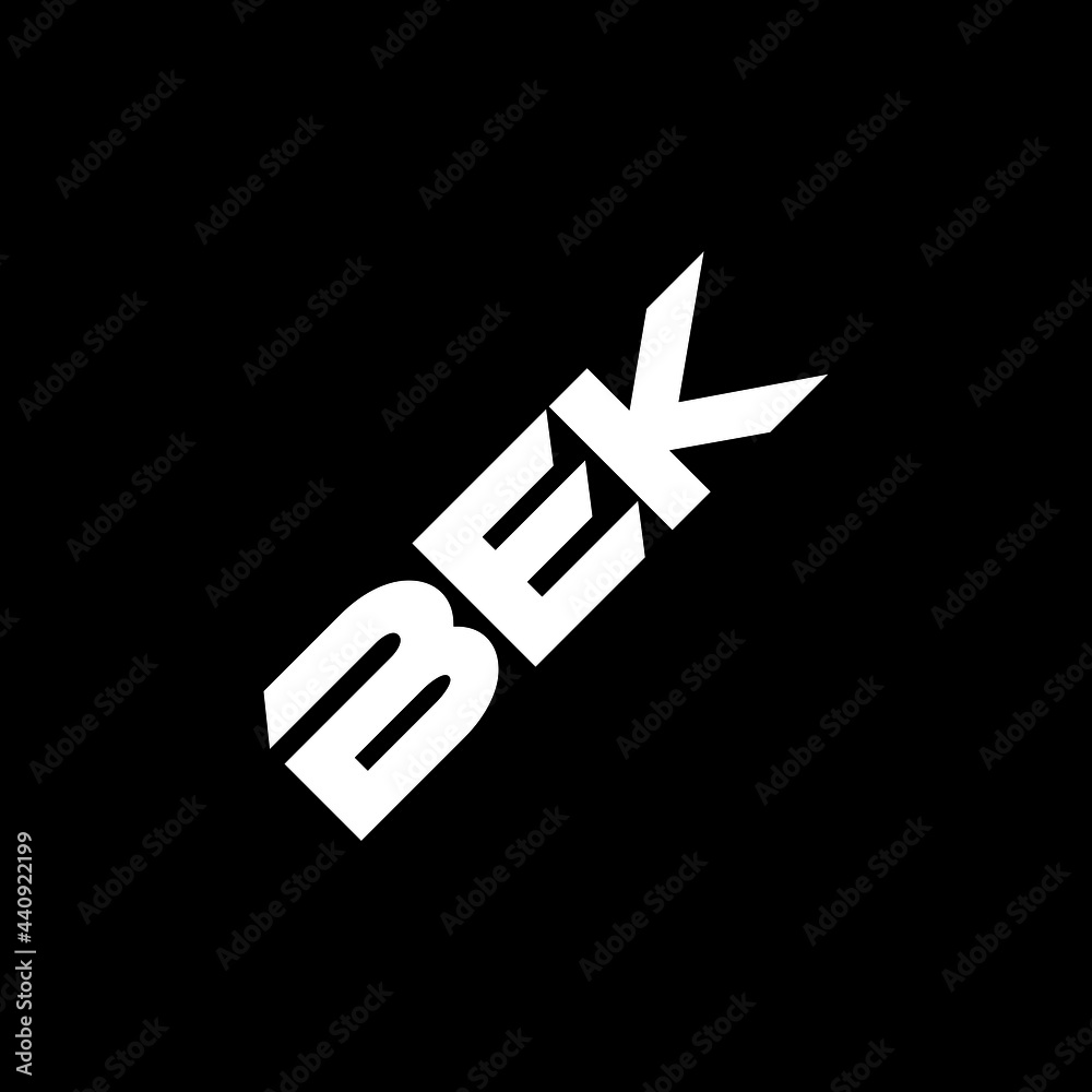 BEK letter logo design with black background in illustrator, vector ...