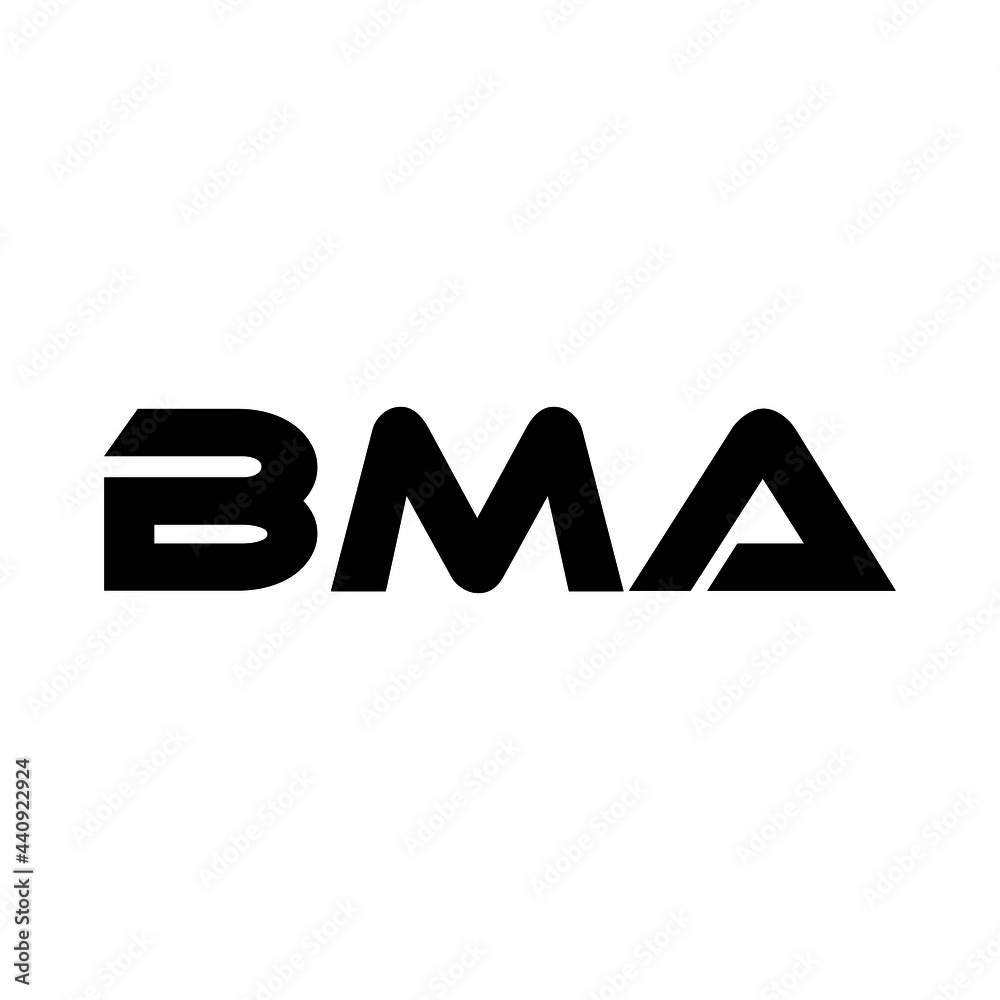 BMA letter logo design with white background in illustrator, vector ...