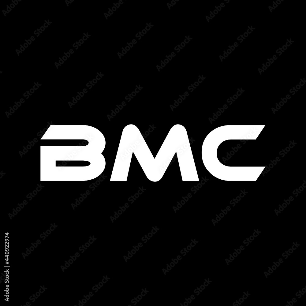 BMC letter logo design with black background in illustrator, vector ...