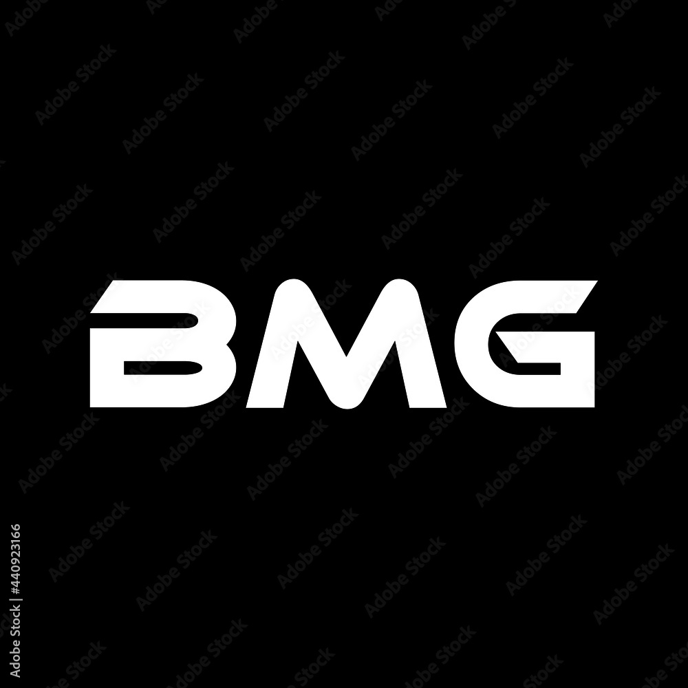 BMG letter logo design with black background in illustrator, vector ...