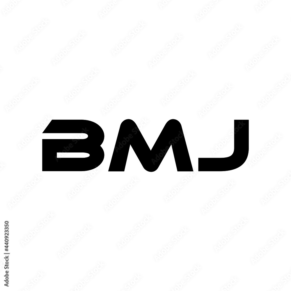 BMJ letter logo design with white background in illustrator, vector ...