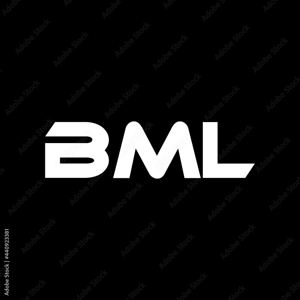 BML letter logo design with black background in illustrator, vector ...