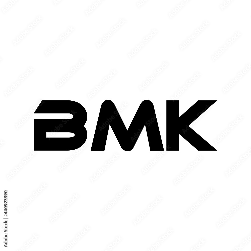 BMK letter logo design with white background in illustrator, vector ...