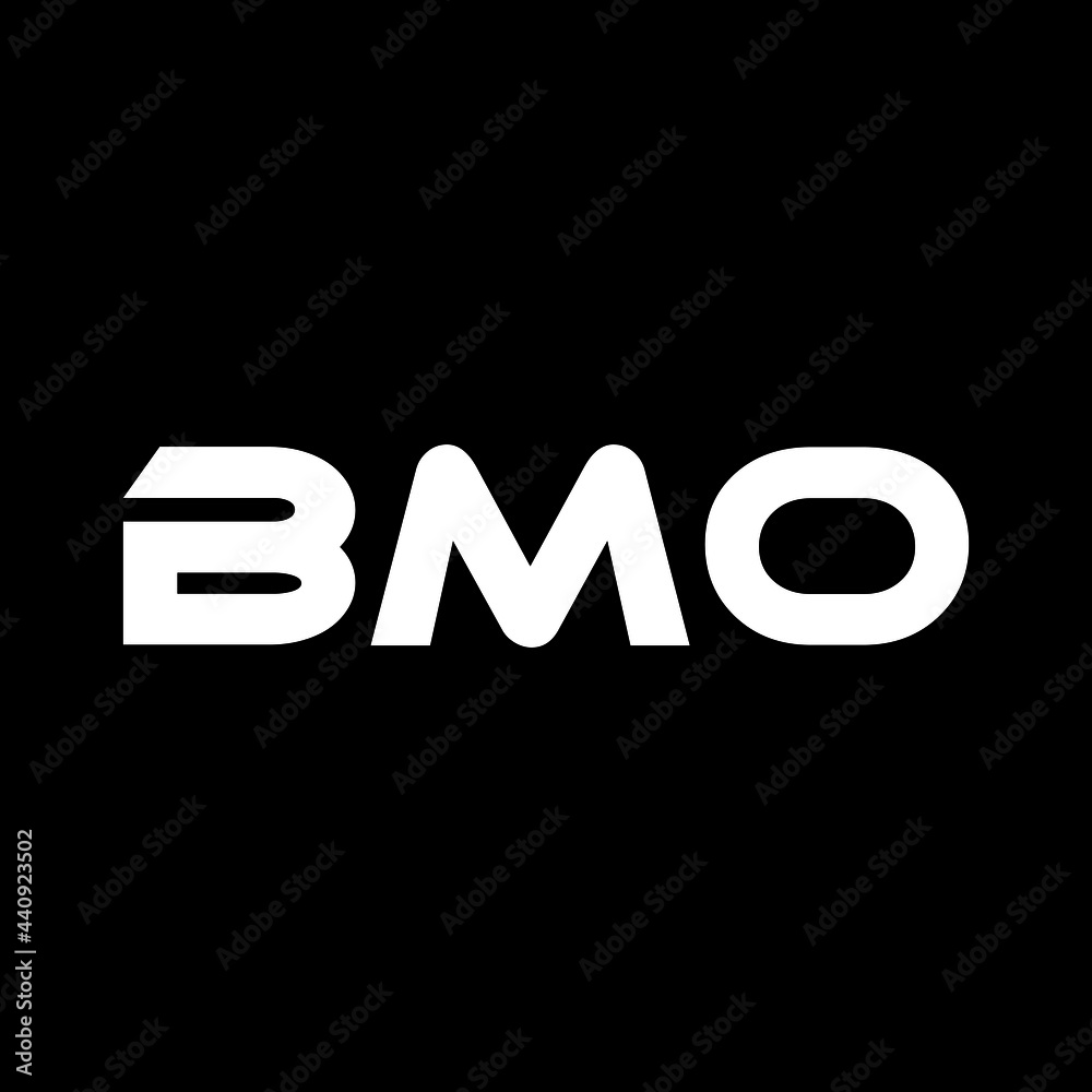 BMO letter logo design with black background in illustrator, vector ...