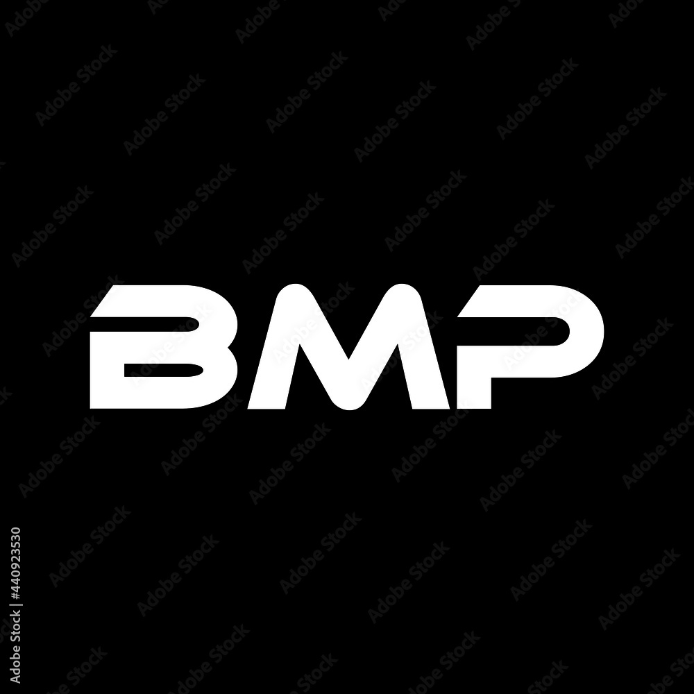 BMP letter logo design with black background in illustrator, vector ...
