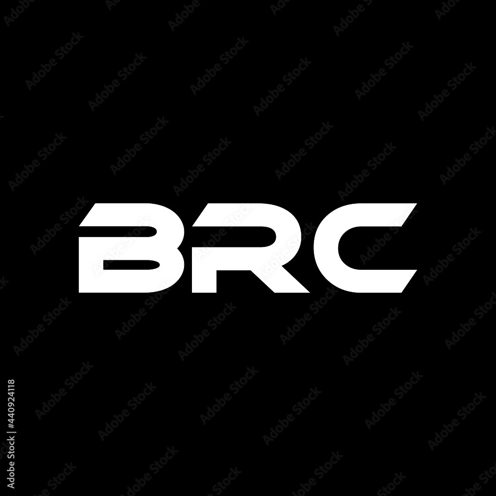 BRC letter logo design with black background in illustrator, vector ...