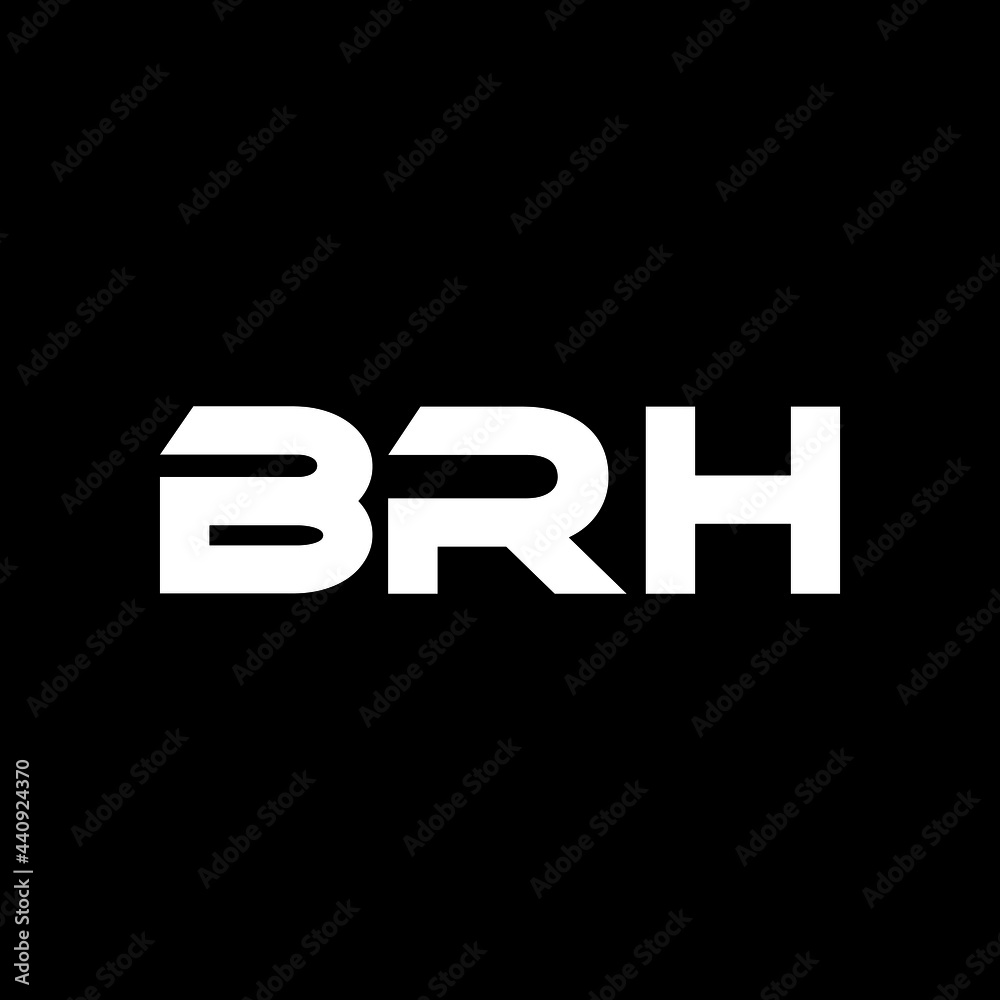 BRH letter logo design with black background in illustrator, vector ...