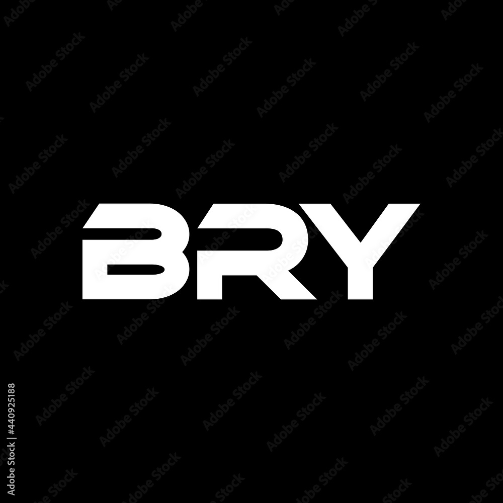 BRY letter logo design with black background in illustrator, vector ...