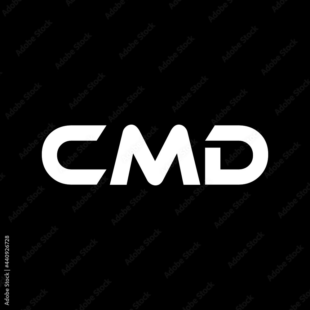 CMD letter logo design with black background in illustrator, vector ...