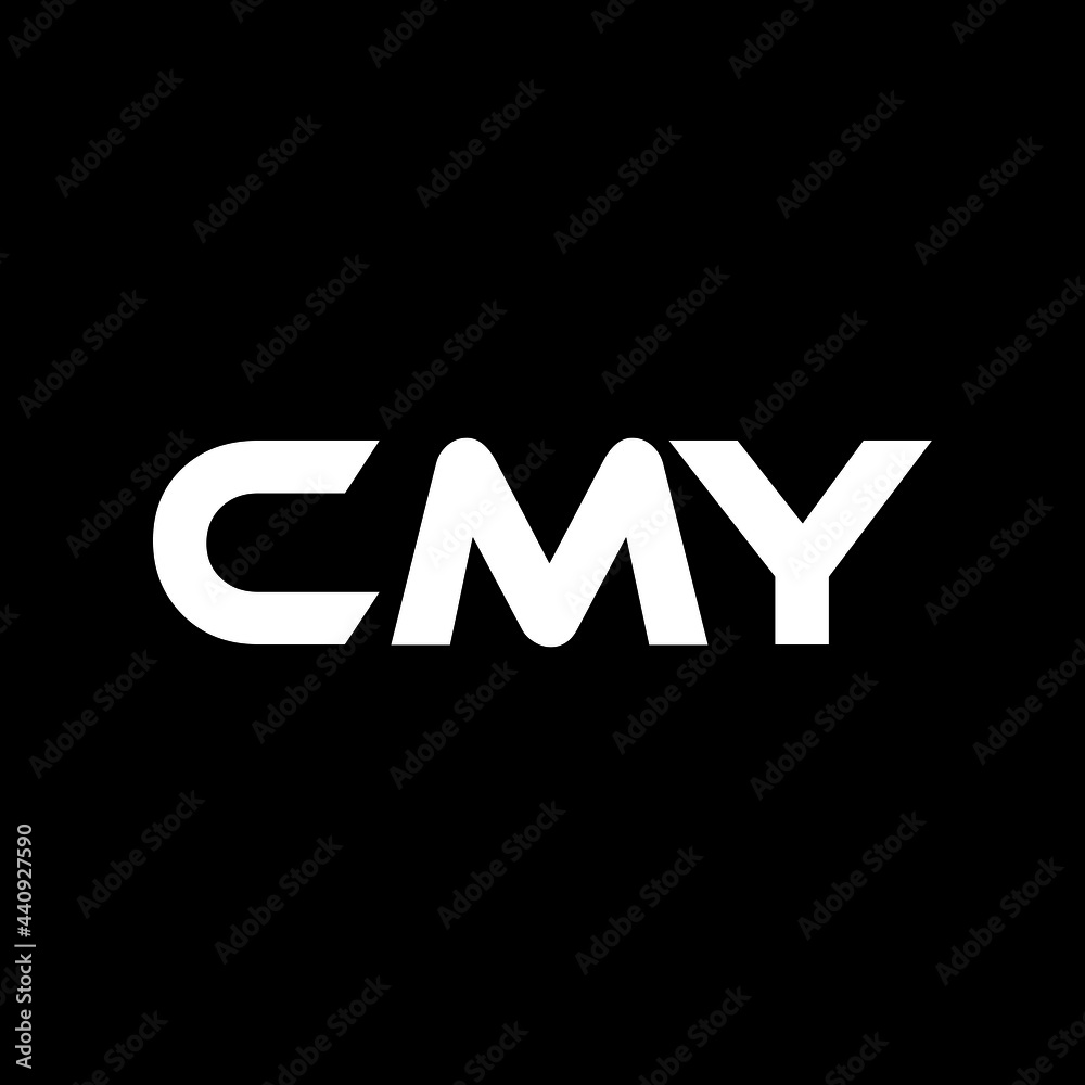CMY letter logo design with black background in illustrator, vector ...