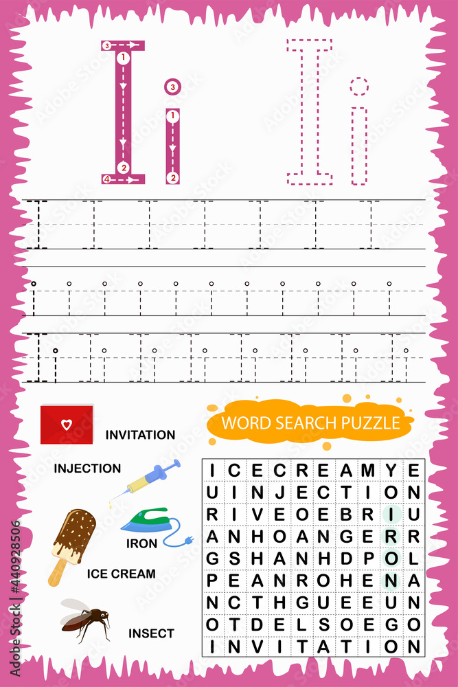 educational worksheet for children learning the English alphabet ...